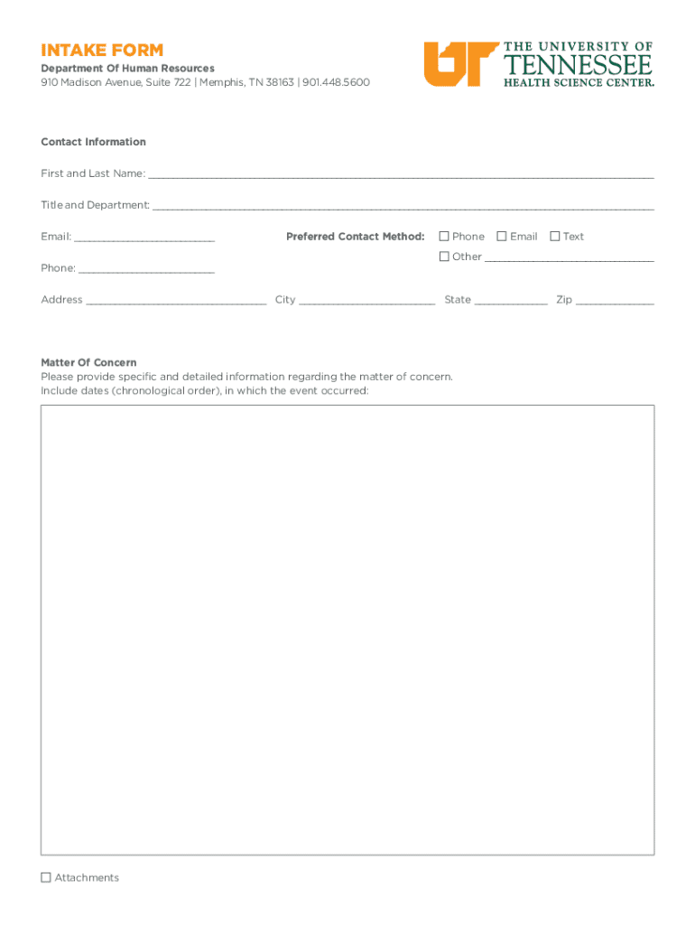 Fillable Online Intake Form Fax Email Print - pdfFiller