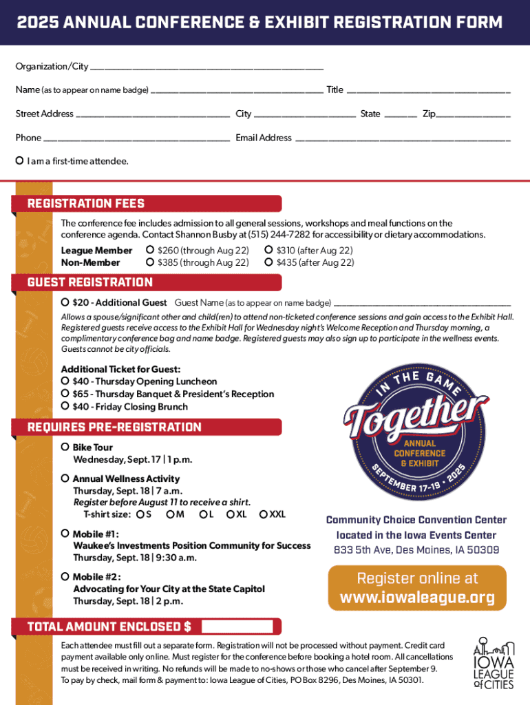 Fillable Online 2025 Annual Conference & Exhibit Registration Fax Email ...