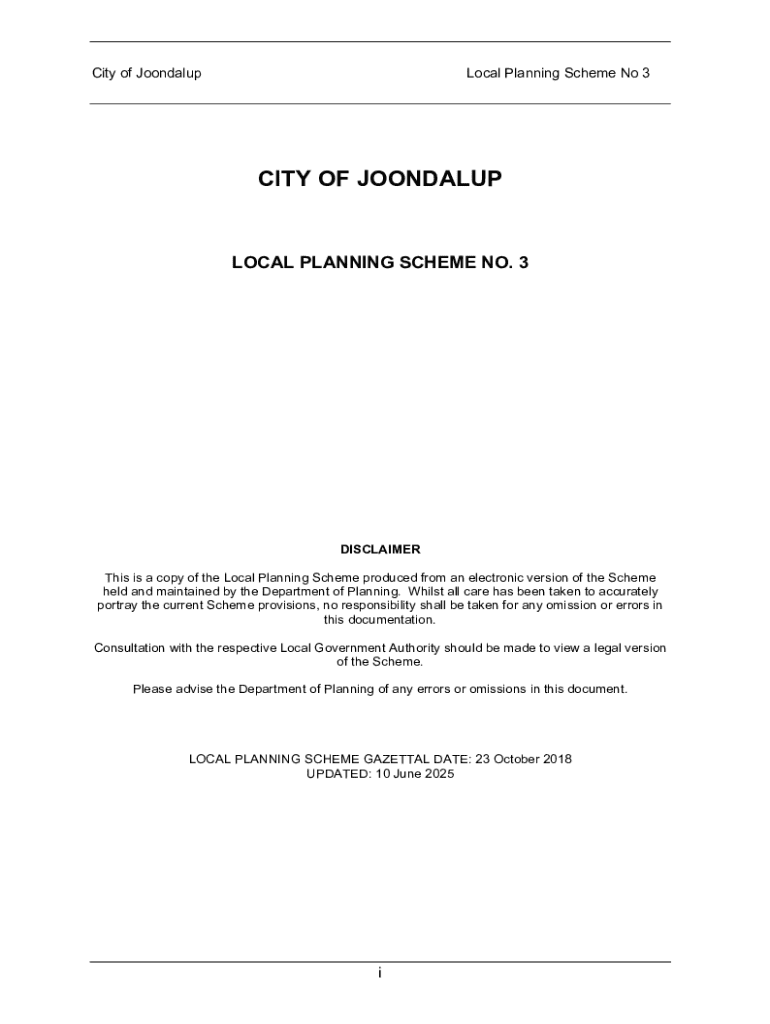 Fillable Online Local Planning Scheme No 3 - City of Joondalup Fax ...
