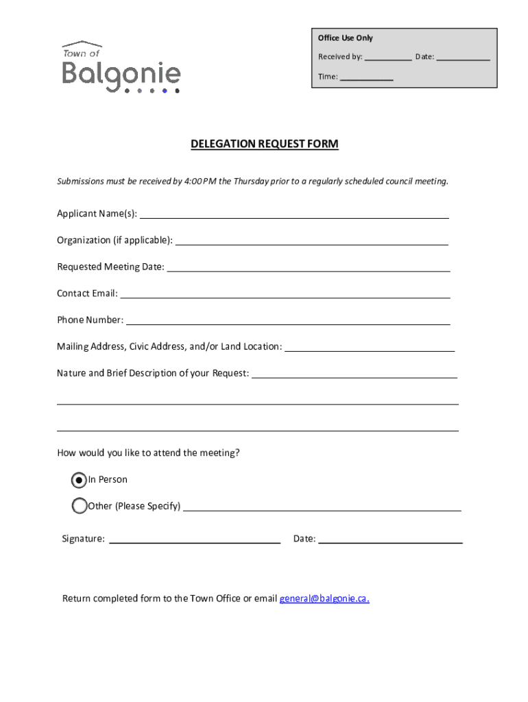 Fillable Online Delegation Request Form Fax Email Print - pdfFiller