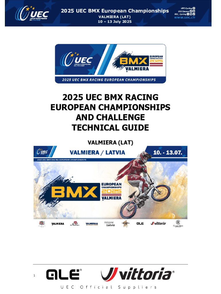 Fillable Online 2025 Uec Bmx Racing European Championships and Challenge Technical Guide Fax ...