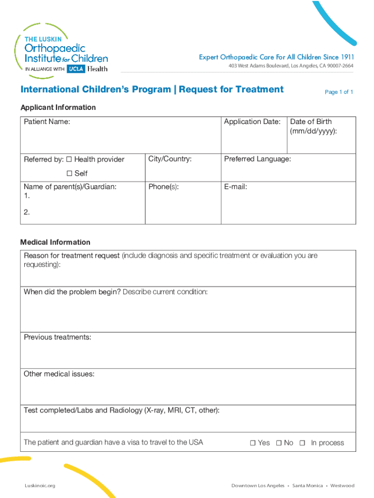 Fillable Online Expert Orthopaedic Care for All Children Fax Email Print - pdfFiller