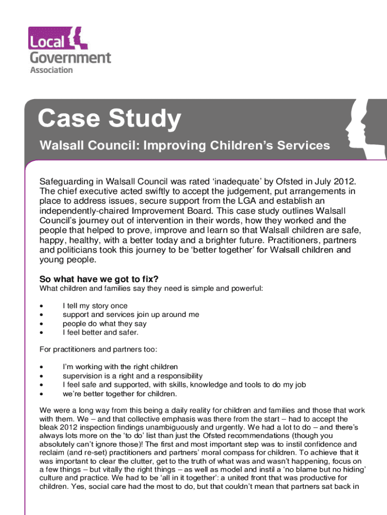 Fillable Online Walsall Council: Improving Children’s Services Fax Email Print - pdfFiller