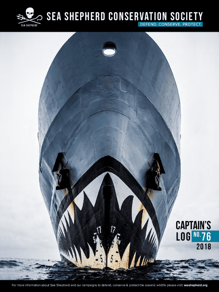 Fillable Online Sea Shepherd Conservation Society Captain’s Log No. 76 ...