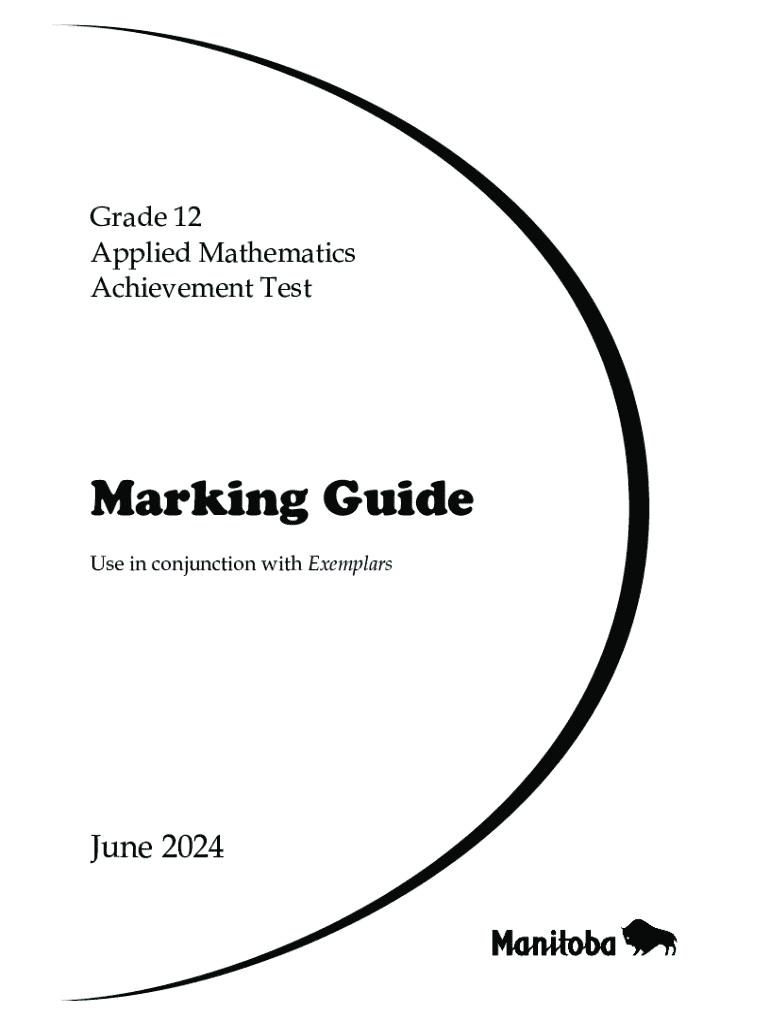 Fillable Online Grade 12 Applied Mathematics Achievement Test Marking ...