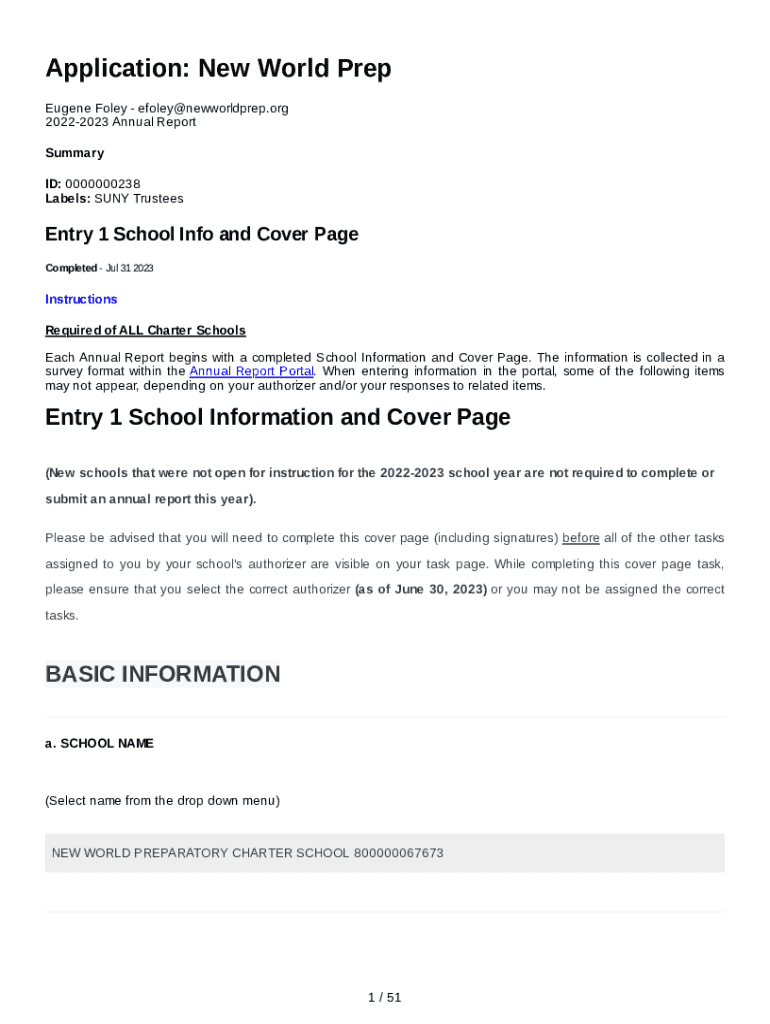 Fillable Online New World Prep Annual Report 2022-2023 Fax Email Print - pdfFiller