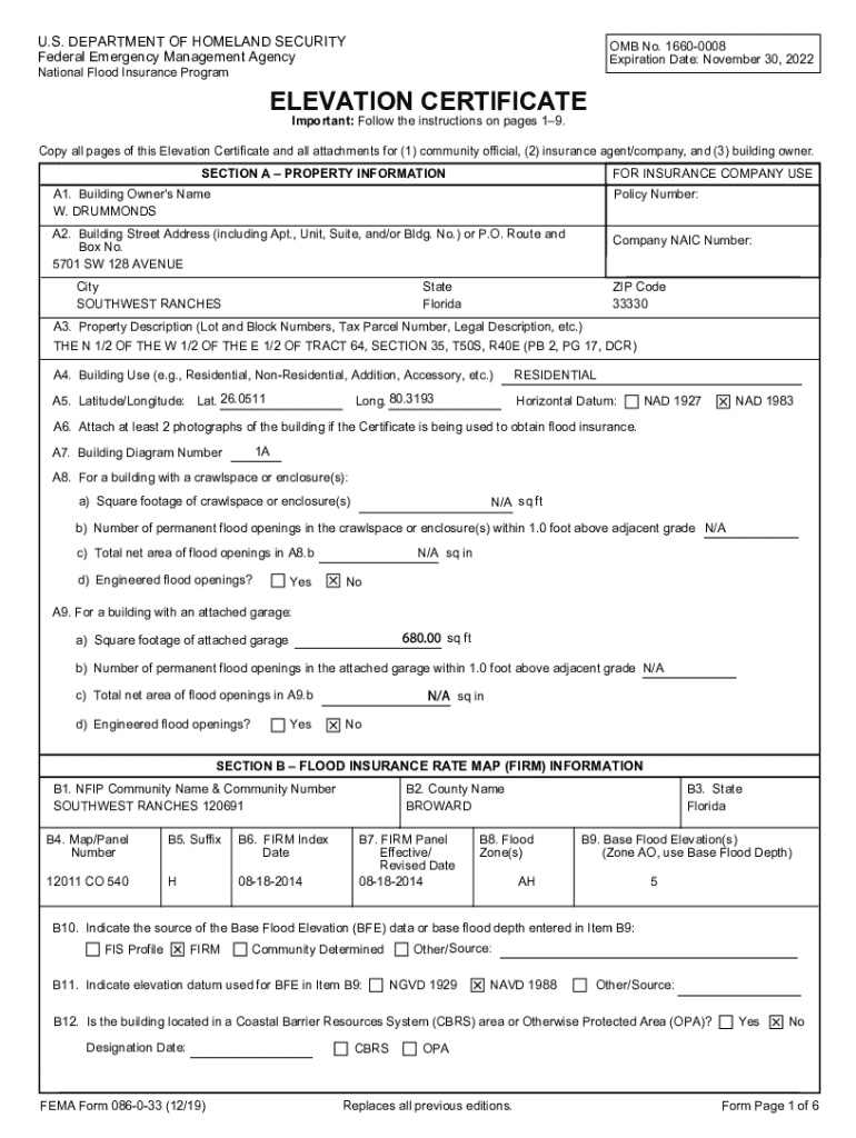 Fillable Online Elevation Certificate Fax Email Print - pdfFiller