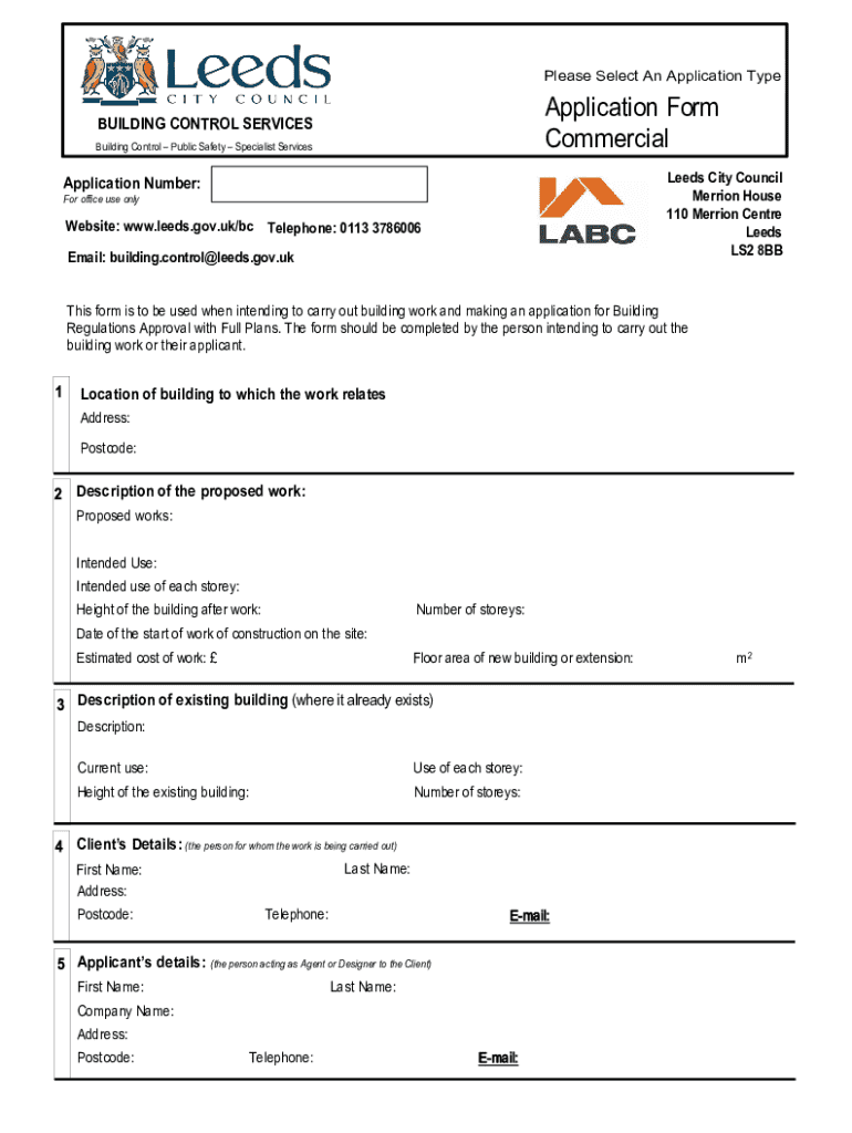Fillable Online Building Control – Public Safety – Specialist Services ...