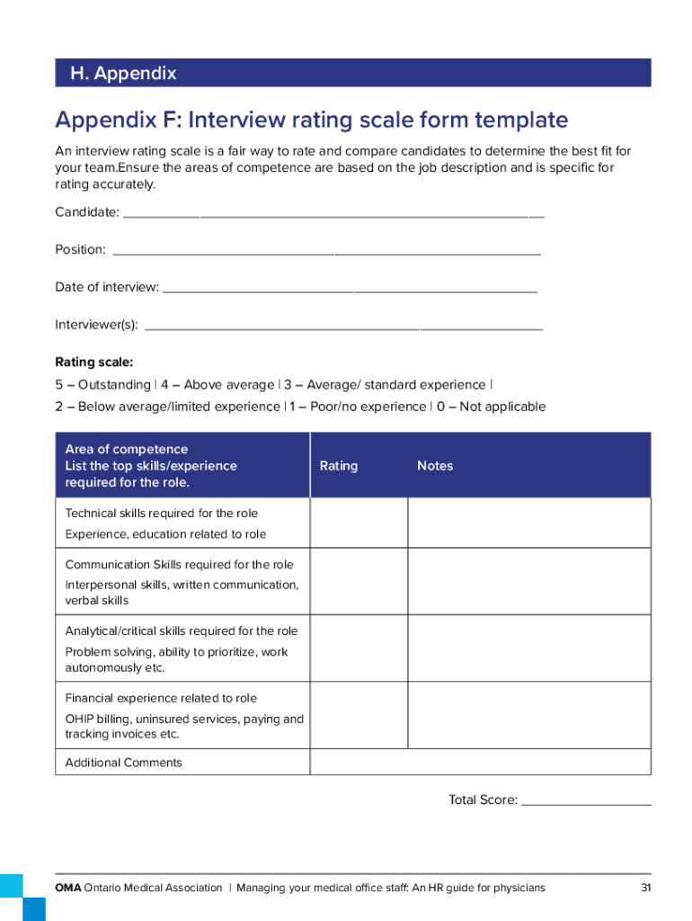 Fillable Online Interview Rating Scale Fax Email Print - pdfFiller