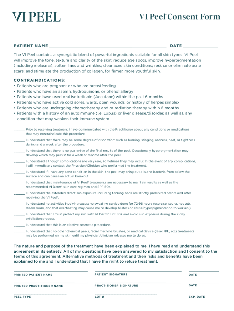Fillable Online Vi Peel® Consent Form Fax Email Print - pdfFiller