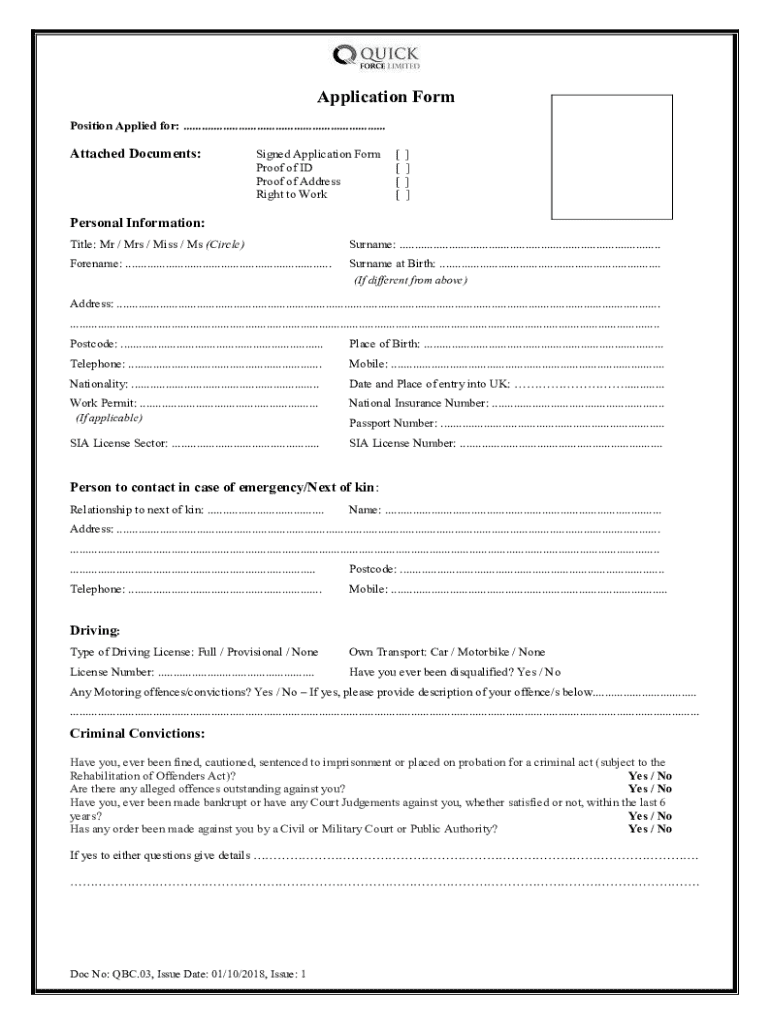 Fillable Online Application Form for Employment Fax Email Print - pdfFiller