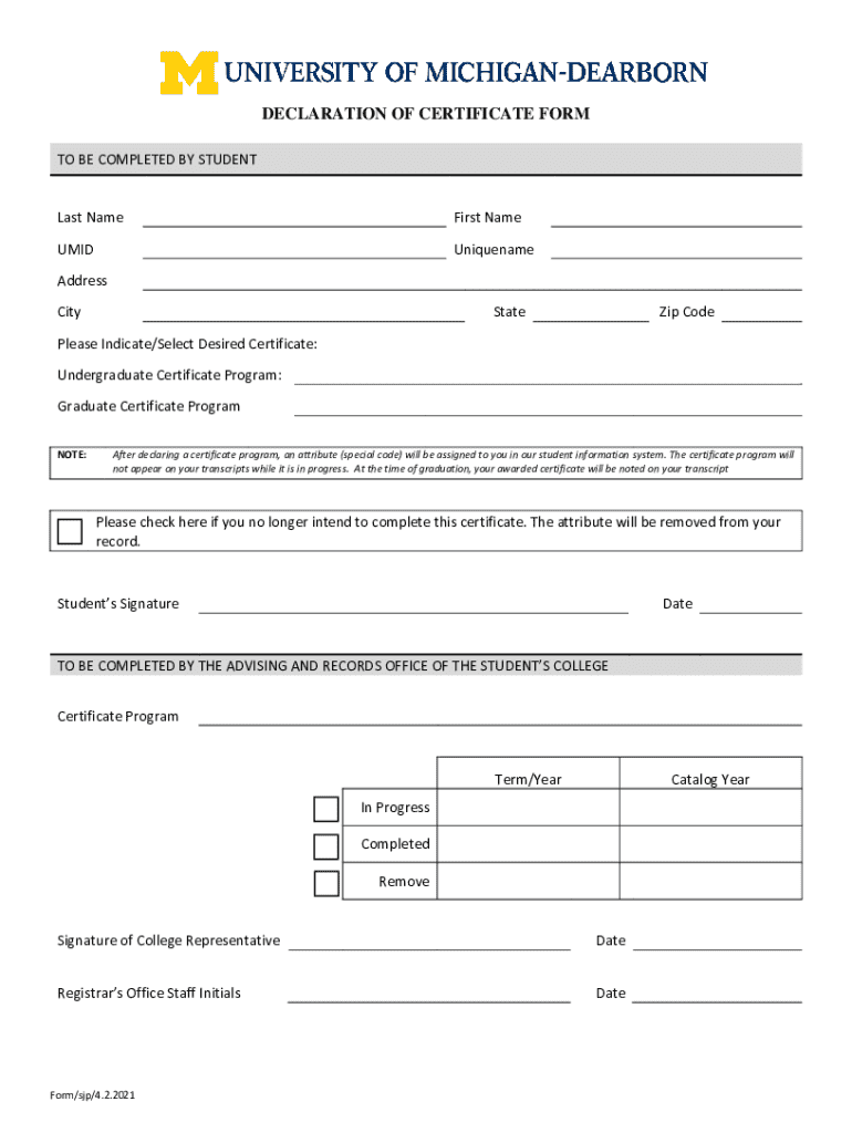 Fillable Online Certificate Declaration Fax Email Print - pdfFiller