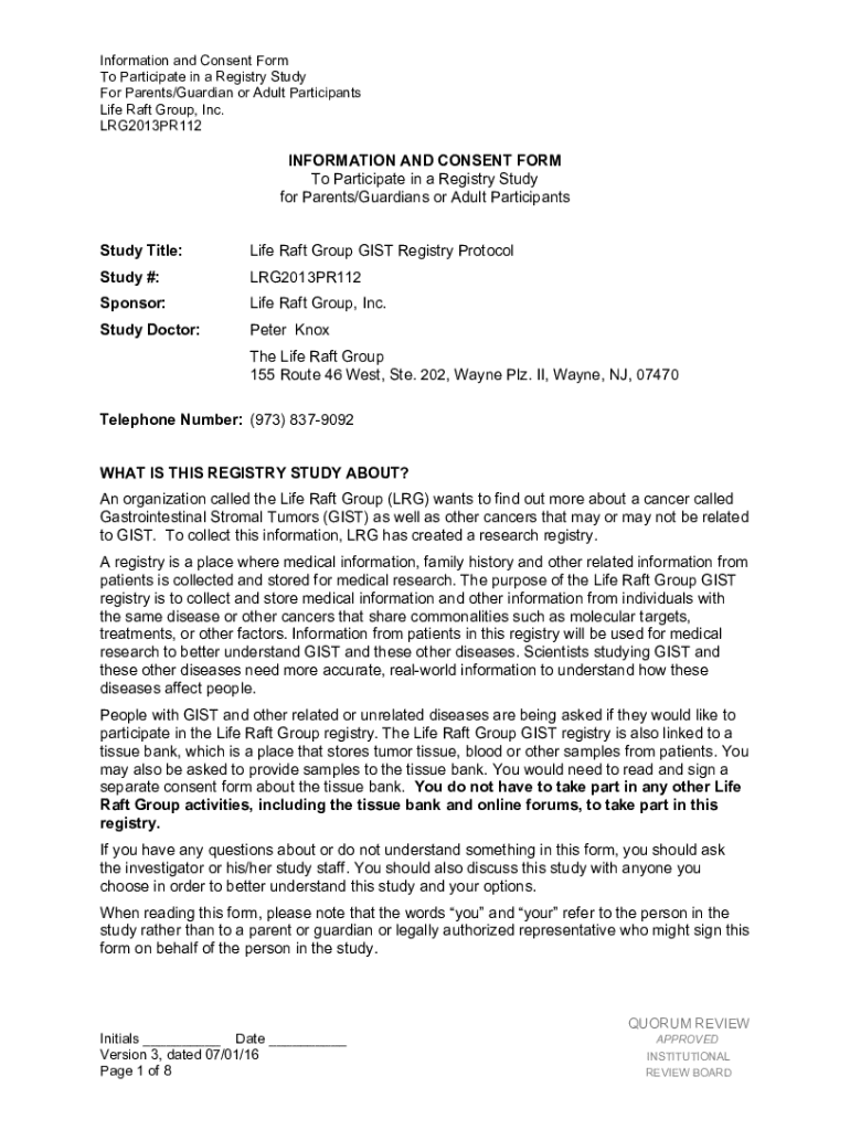 Fillable Online Information and Consent Form to Participate in a ...