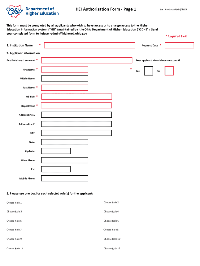 Fillable Online Hei Authorization Form Fax Email Print - pdfFiller