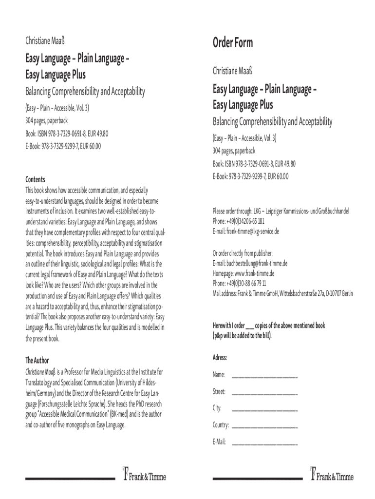 Fillable Online Easy Language – Plain Language – Easy Language Plus Fax Email Print - pdfFiller