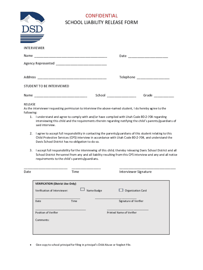 Fillable Online School Liability Release Form Fax Email Print - pdfFiller