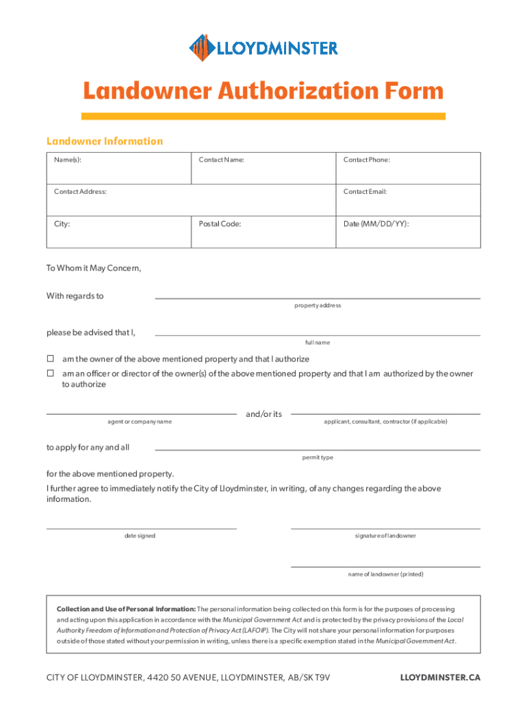 Fillable Online Landowner Authorization Fax Email Print - pdfFiller