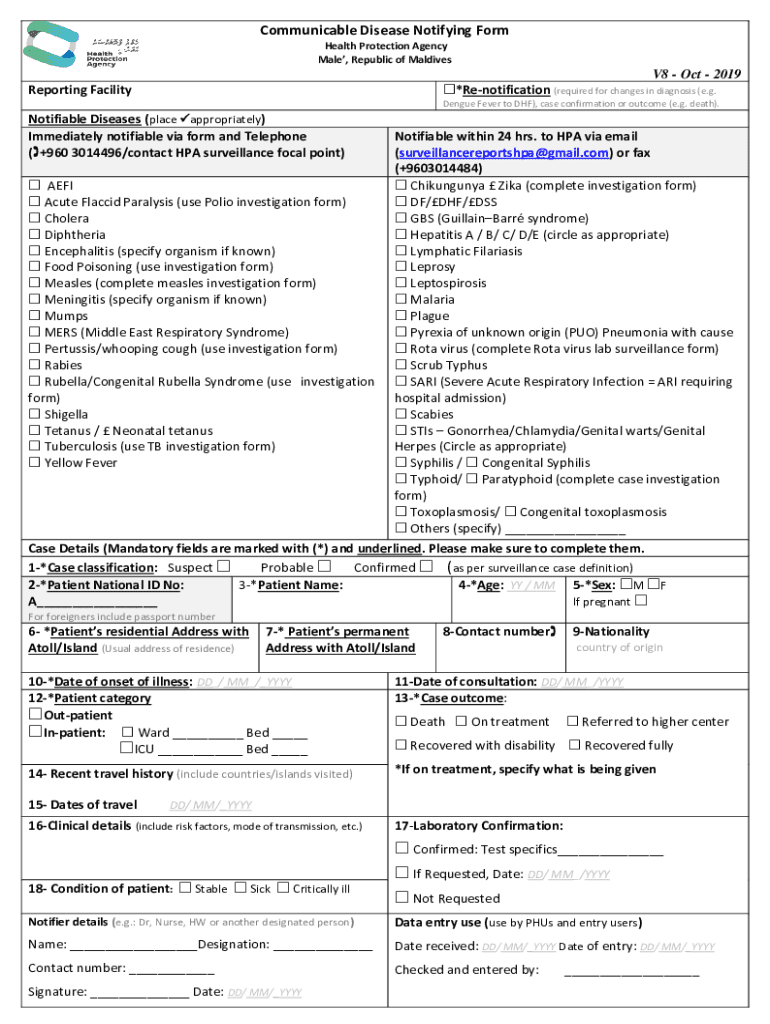 Fillable Online Communicable Disease Notifying Form Fax Email Print - pdfFiller
