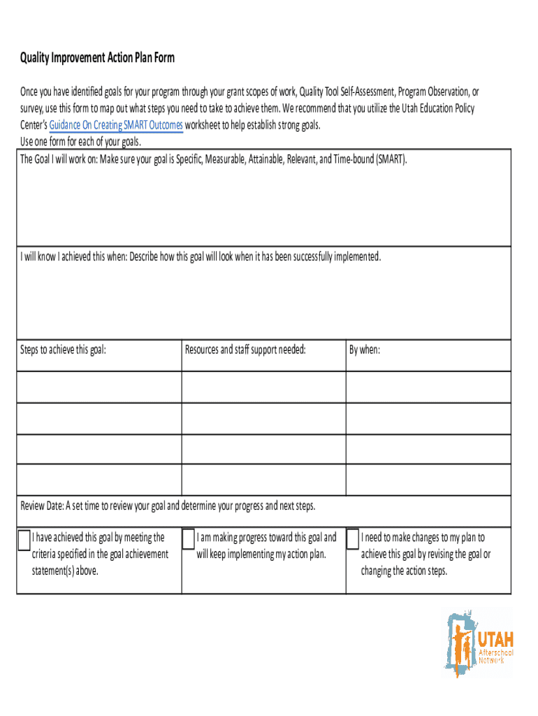 Fillable Online Quality Improvement Action Plan Fax Email Print - pdfFiller
