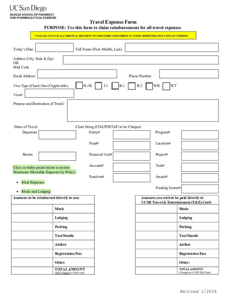 Fillable Online Travel Expense Reimbursement Fax Email Print - pdfFiller
