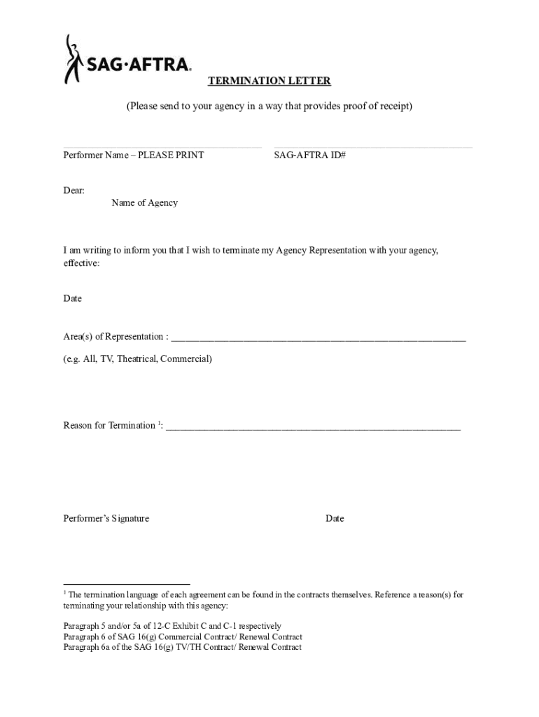 Fillable Online Termination of Agency Representation Fax Email Print - pdfFiller