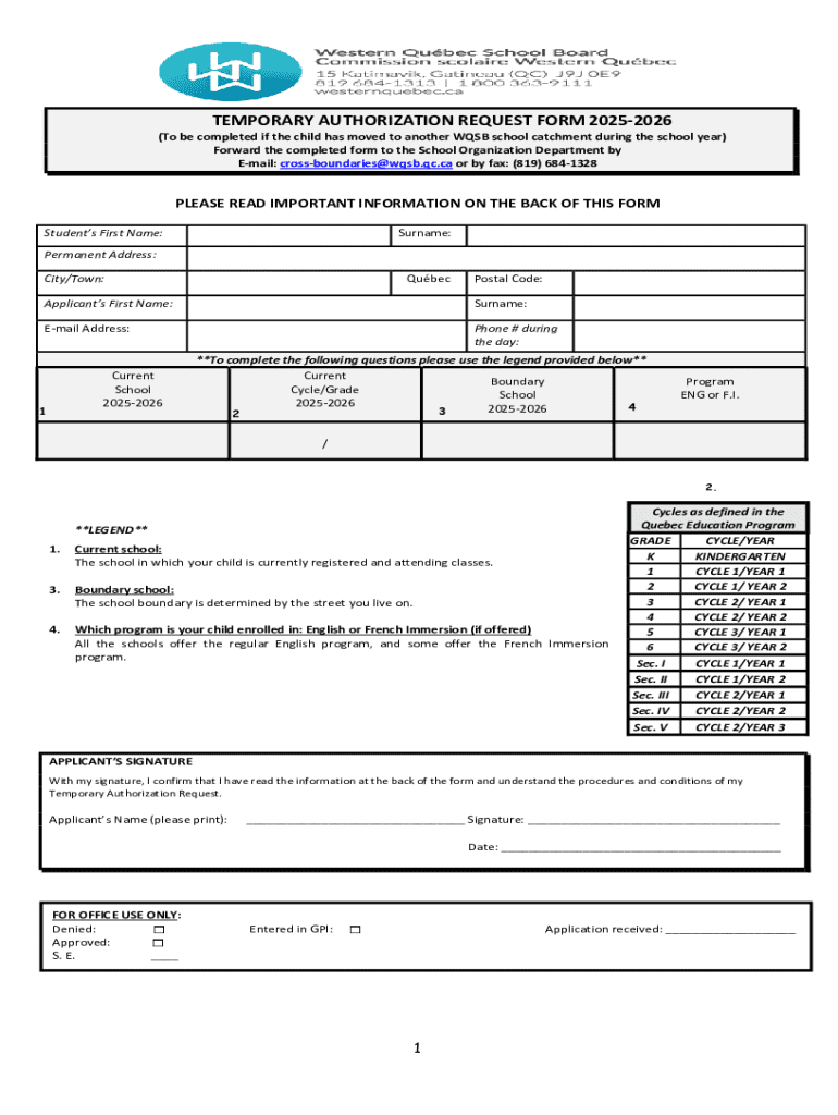 Fillable Online Temporary Authorization Request Form Fax Email Print - pdfFiller