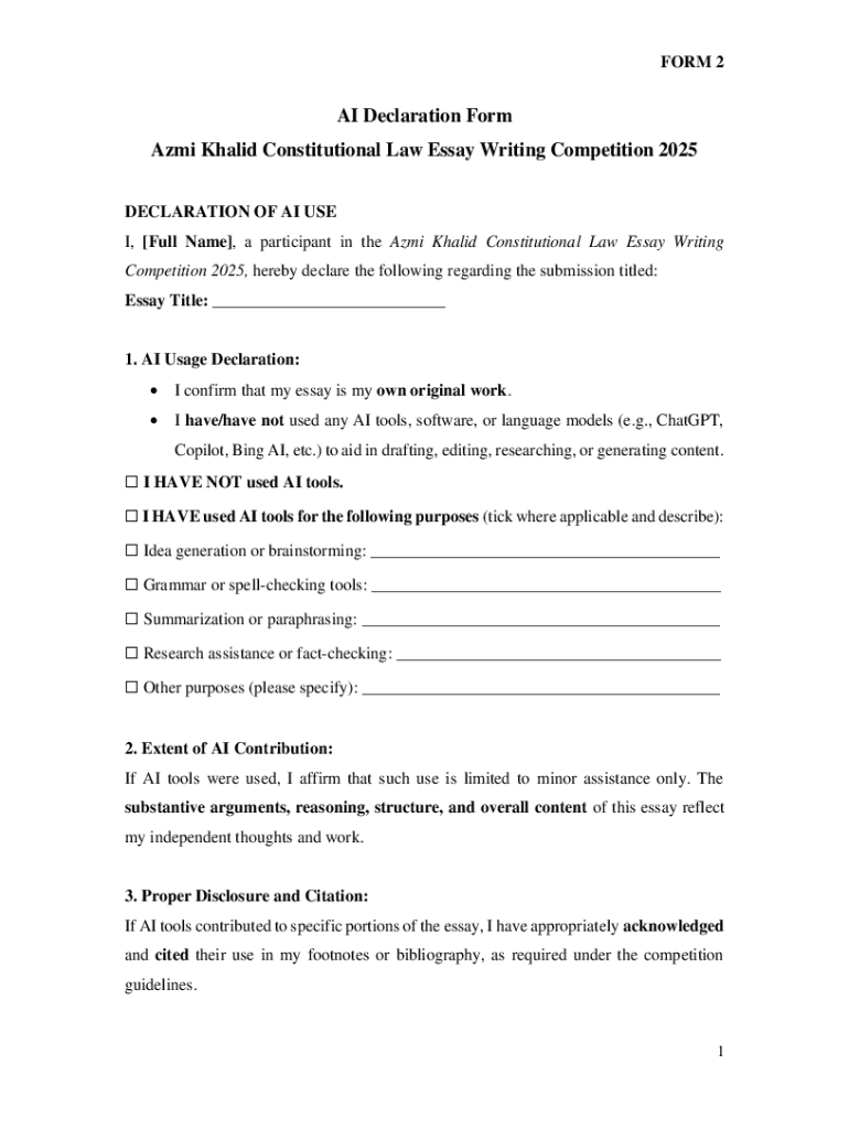 Fillable Online Azmi Khalid Constitutional Law Essay Writing ...