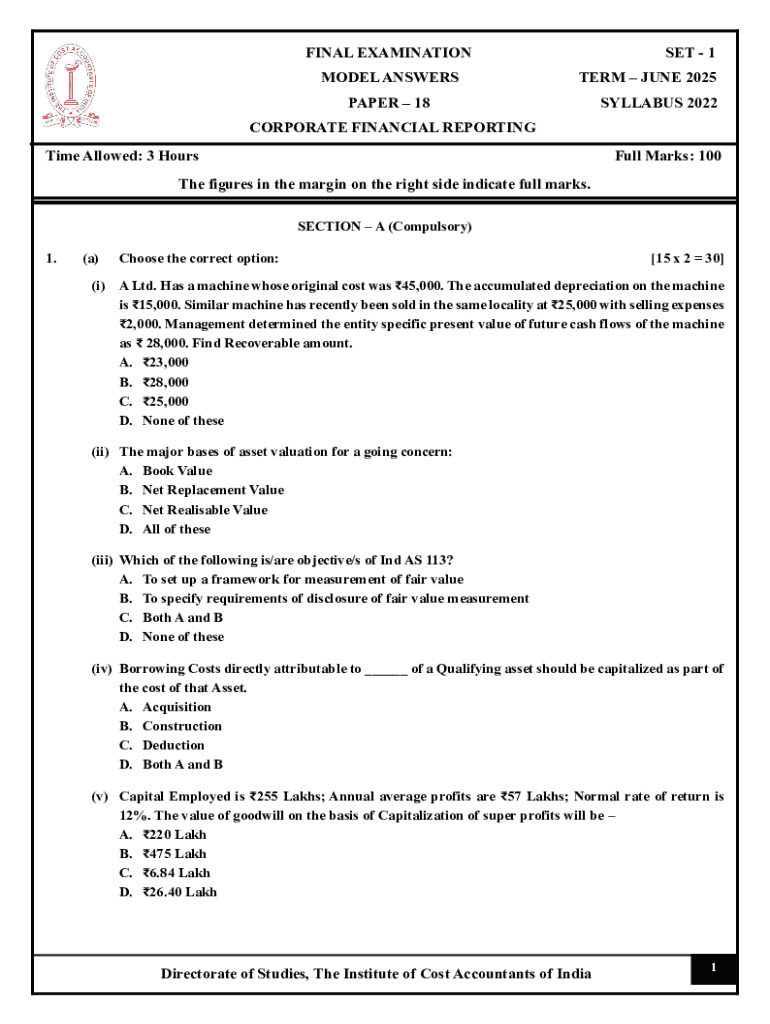 Fillable Online Final Examination Model Answers Set - 1 Term – June ...