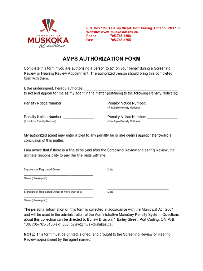 Fillable Online Amps Authorization Form Fax Email Print - pdfFiller