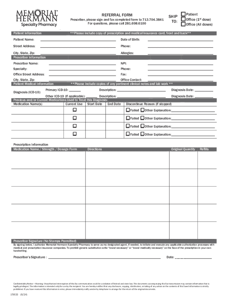 Fillable Online Patient Referral Form Fax Email Print - pdfFiller