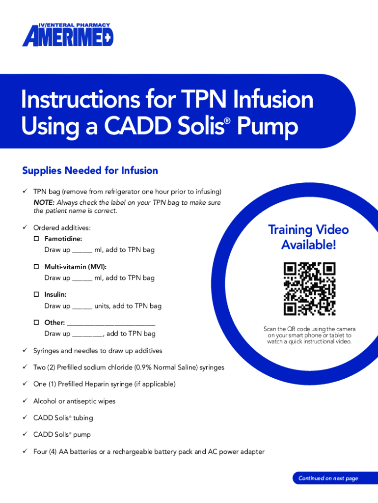 Fillable Online Instructions for TPN Infusion Using a Sapphire Pump Fax ...