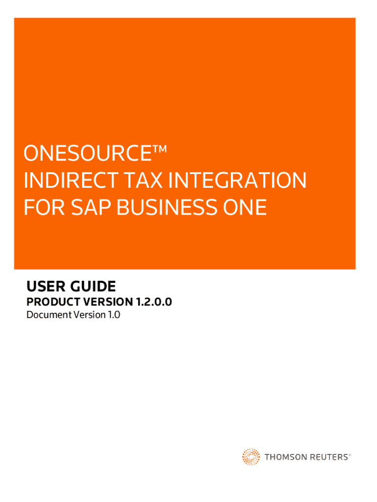Fillable Online User Guide for Onesource Indirect Tax Integration With ...