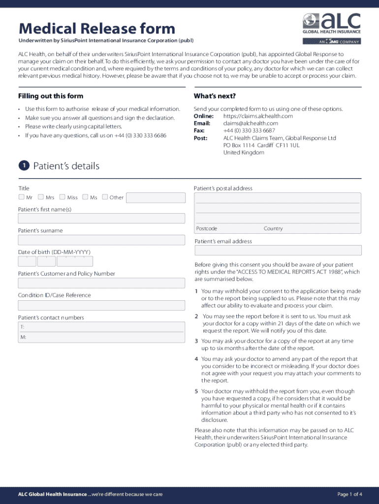 Fillable Online Medical Release Authorization Fax Email Print - pdfFiller