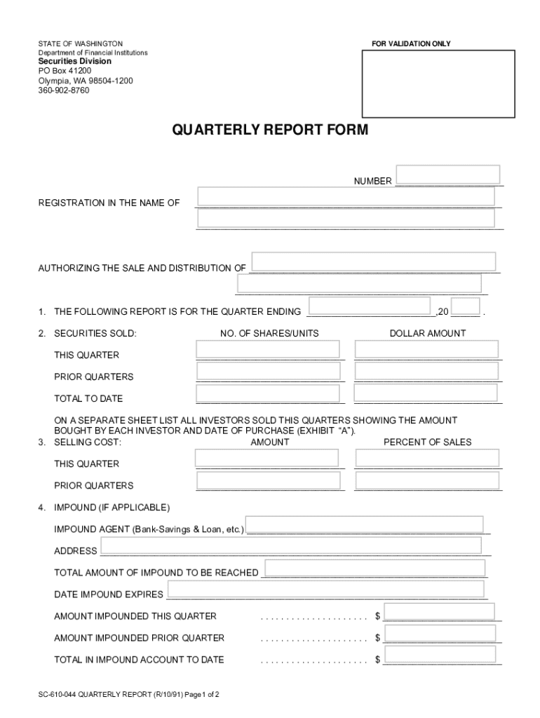 Fillable Online Washington State Quarterly Report Fax Email Print ...