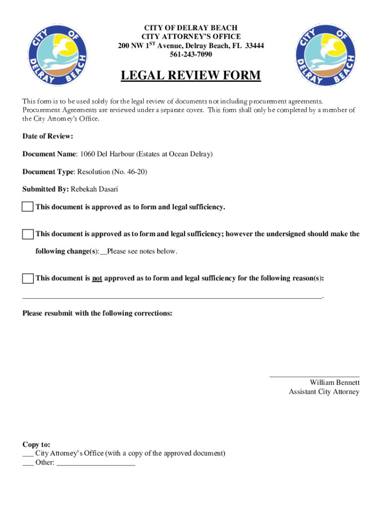 Fillable Online City Attorney's Office Legal Review Fax Email Print ...