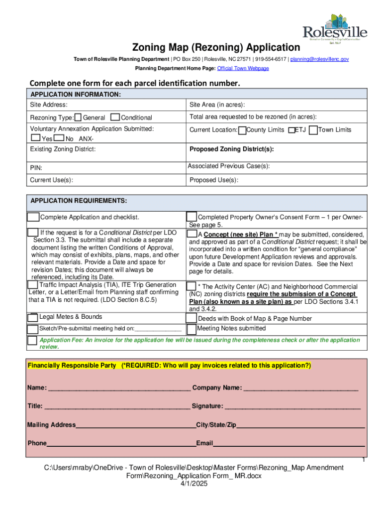 Fillable Online Zoning Map Rezoning Application Fax Email Print - pdfFiller