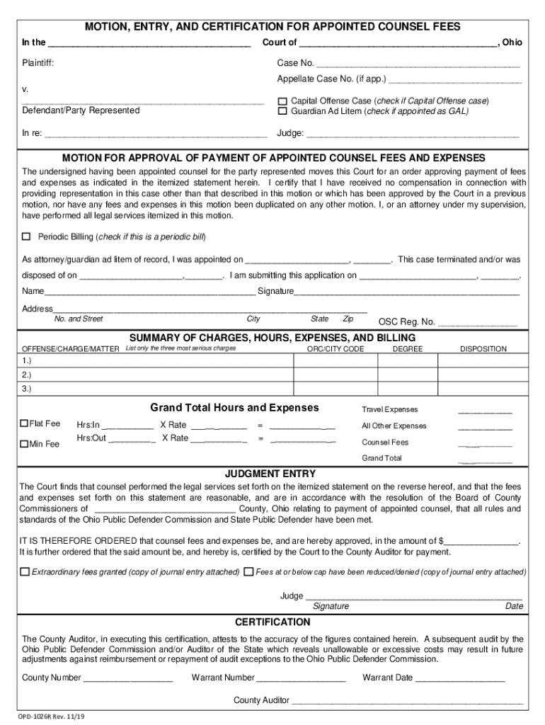 Fillable Online Motion for Approval of Payment of Appointed Counsel ...