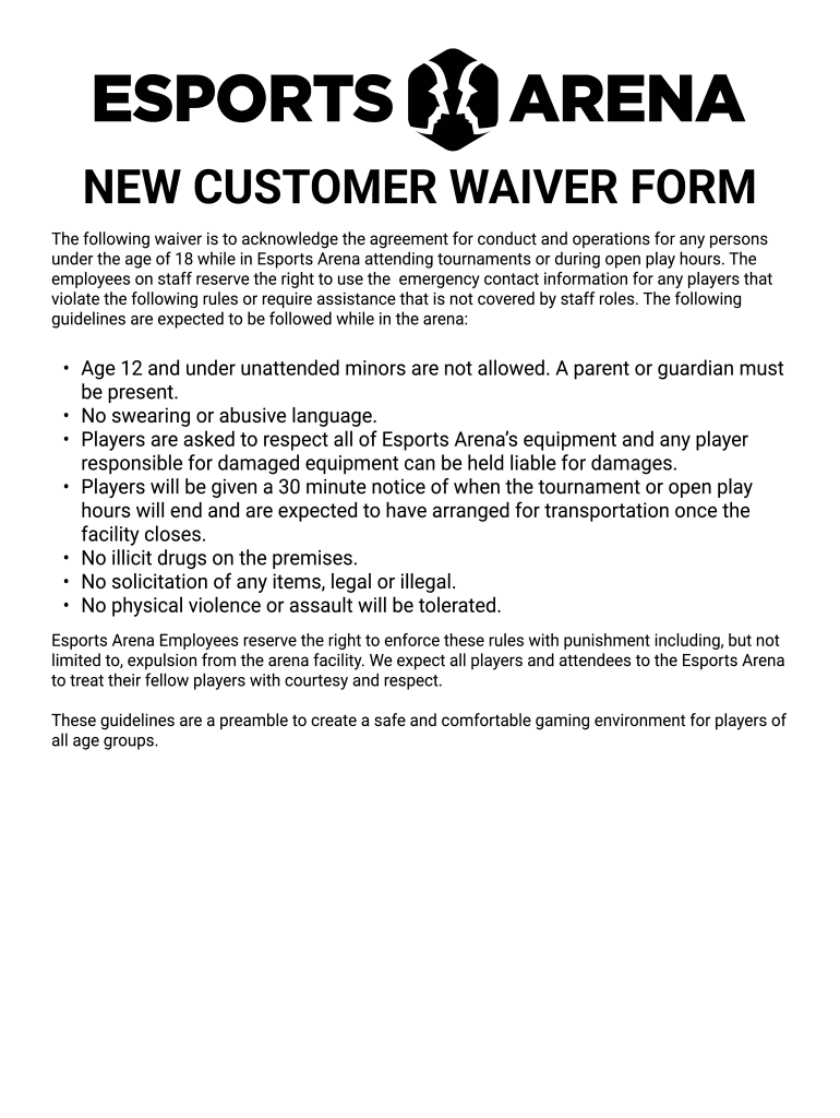 Fillable Online New Customer Waiver Form Fax Email Print - pdfFiller