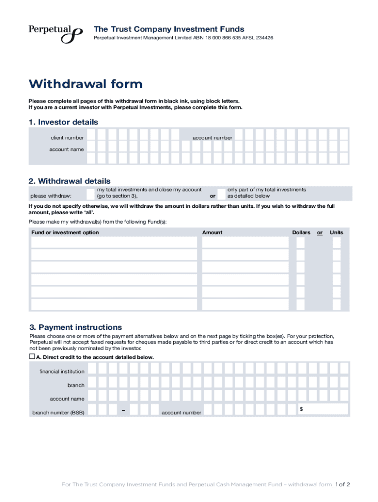 Fillable Online Withdrawal Form Fax Email Print - pdfFiller