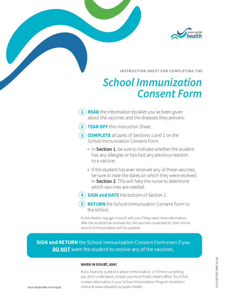 Fillable Online School Immunization Consent Form Fax Email Print ...