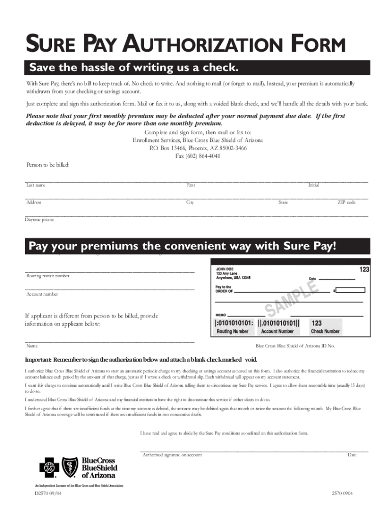 Fillable Online Sure Pay Authorization Form Fax Email Print - pdfFiller