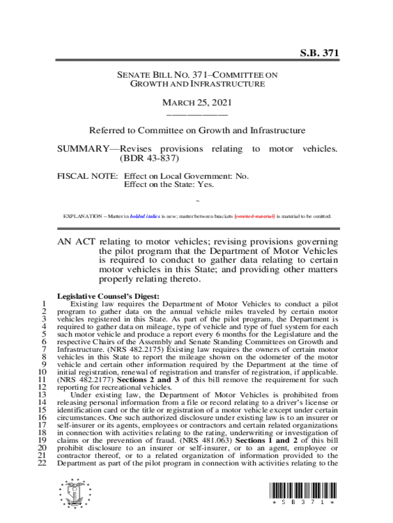 Fillable Online Senate Bill No. 371 Fax Email Print - pdfFiller