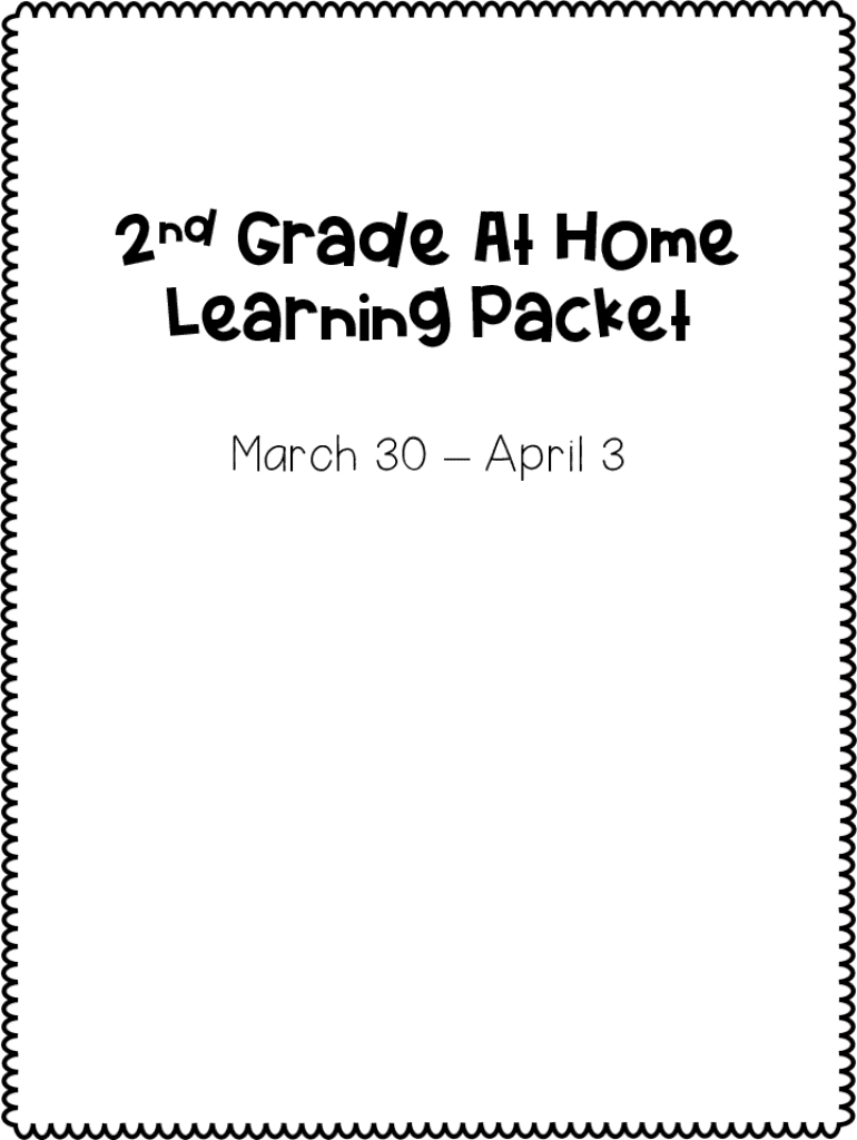 Fillable Online 2nd Grade at Home Learning Packet Fax Email Print ...