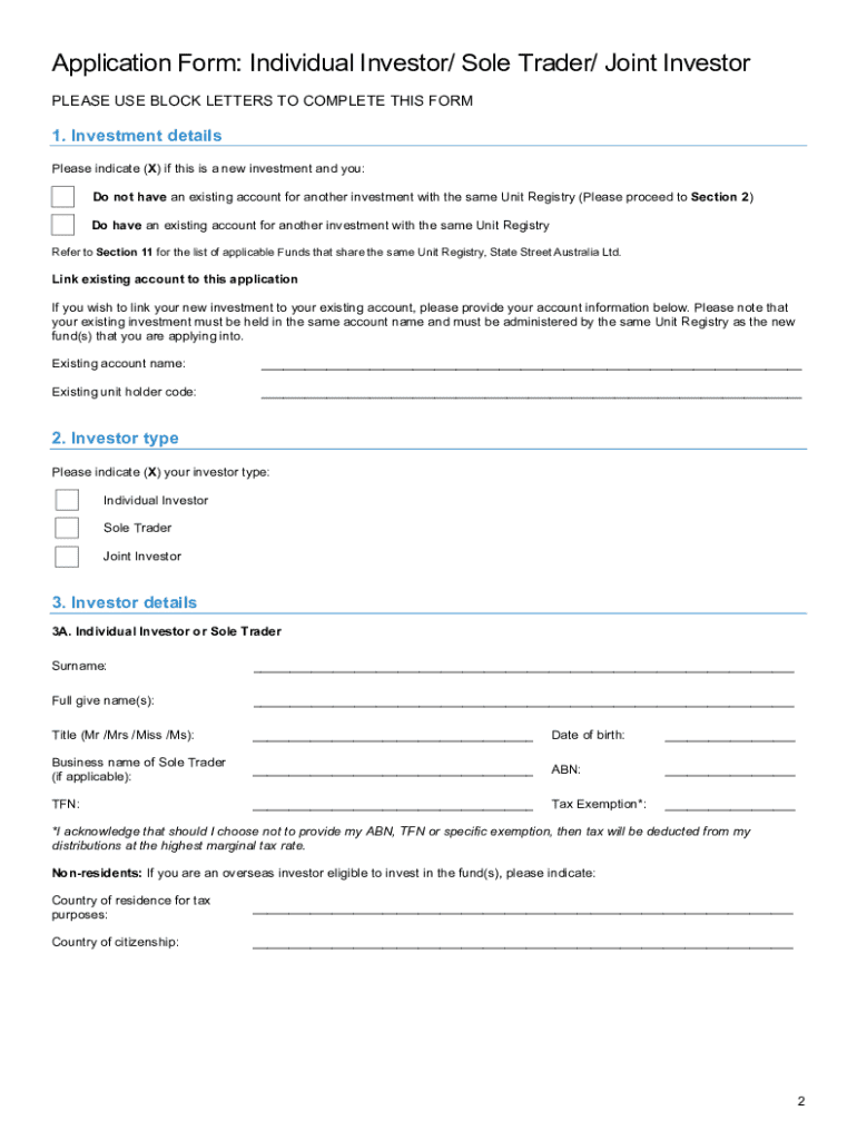 Fillable Online Application Form for Wholesale Investors Fax Email Print - pdfFiller