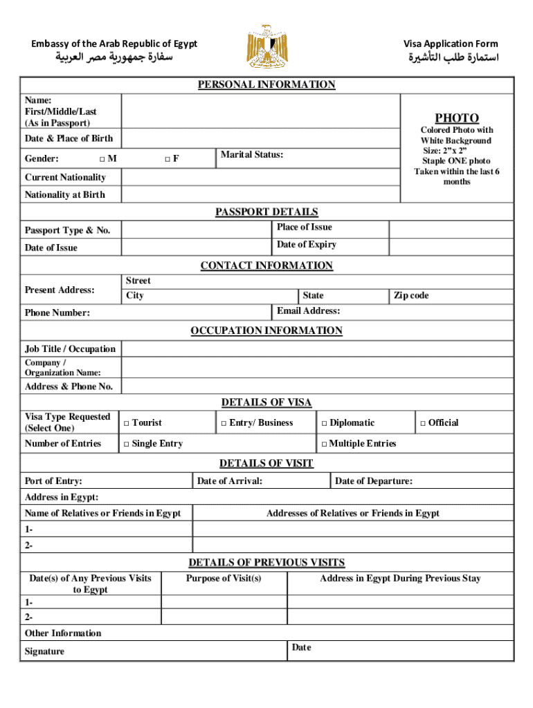 Visa Application Form: Fill out & sign online | DocHub