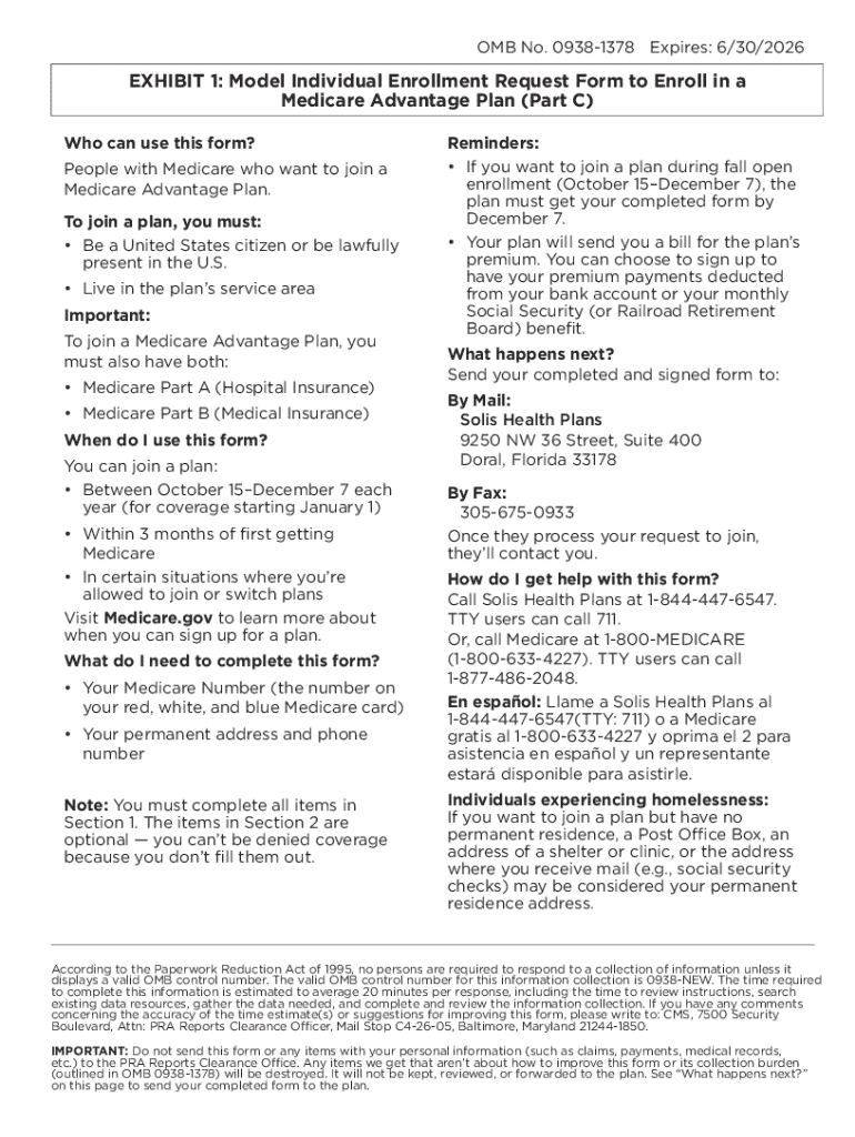Fillable Online Medicare Advantage Plan Enrollment Form Fax Email Print - pdfFiller