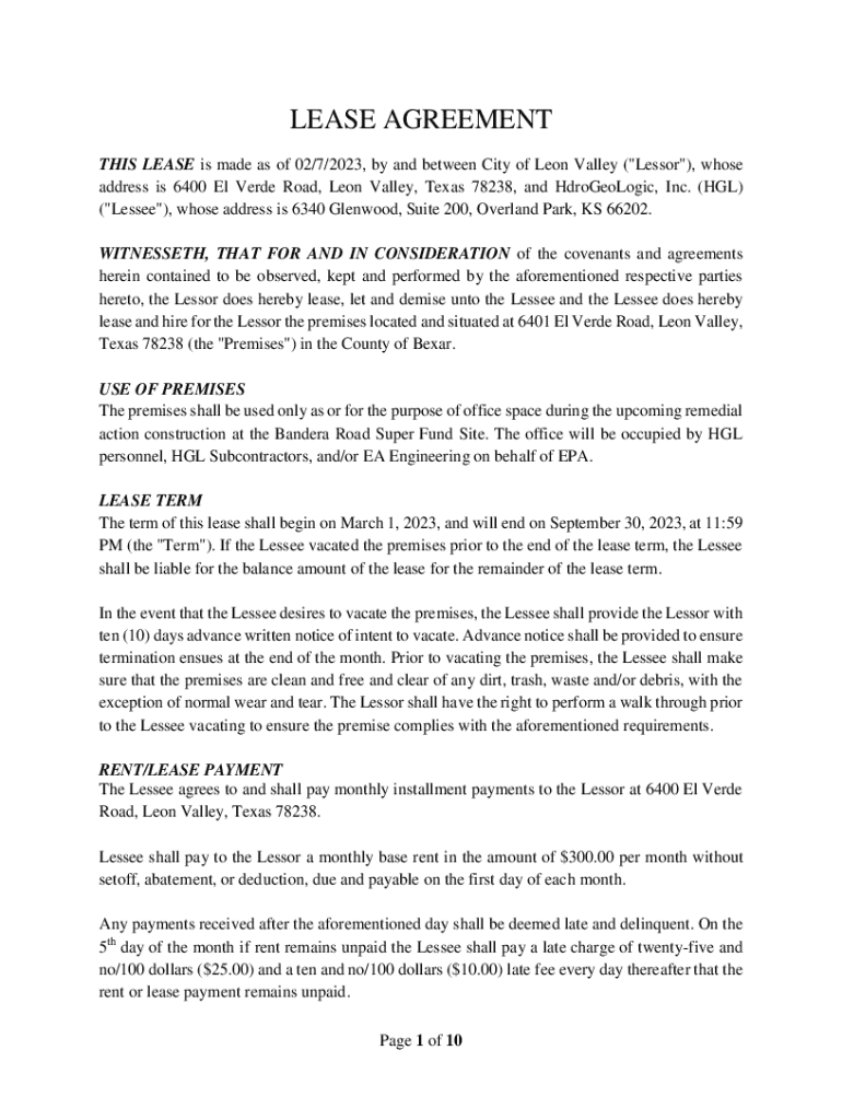 Fillable Online Lease Agreement Fax Email Print - pdfFiller