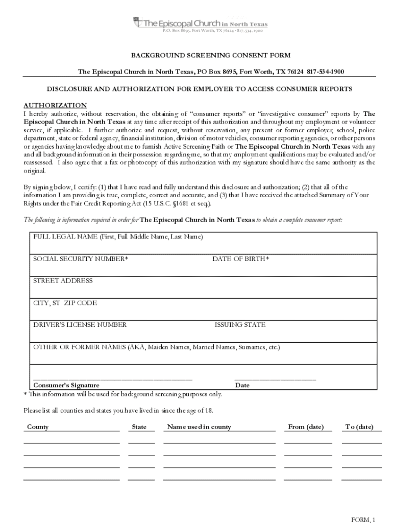 Fillable Online Disclosure and Authorization for Employer to Access ...