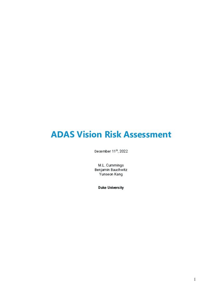 Fillable Online Adas Vision Risk Assessment Fax Email Print - pdfFiller