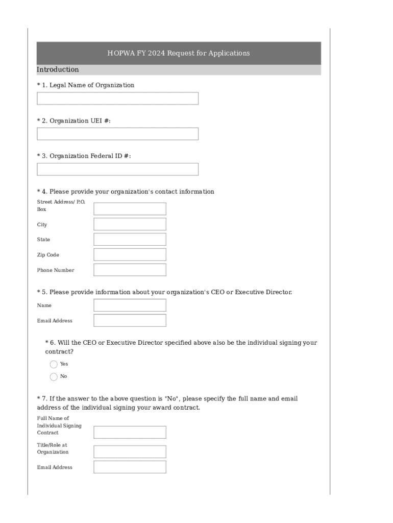 Fillable Online Hopwa Fy 2024 Request for Applications Fax Email Print ...